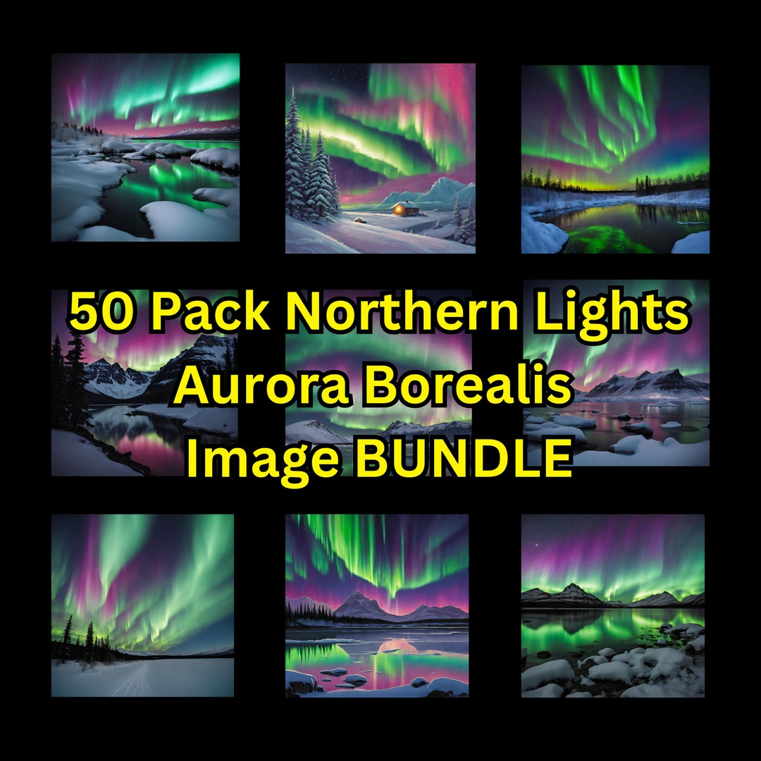 Northern Lights Aurora Borealis 50 Pack BUNDLE Backdrop Background ...