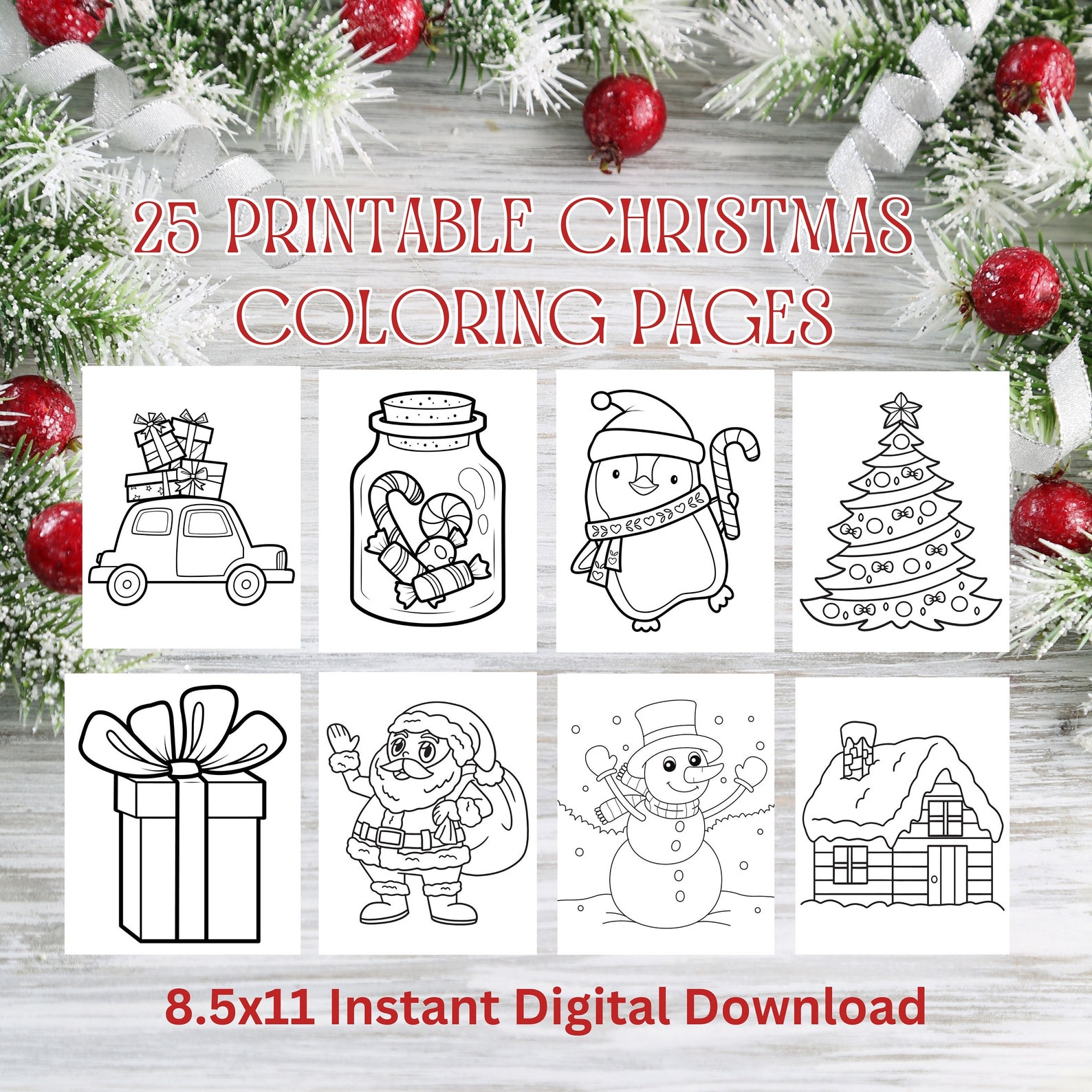 25 Christmas Coloring Pages, Christmas Printables, Christmas Activities ...