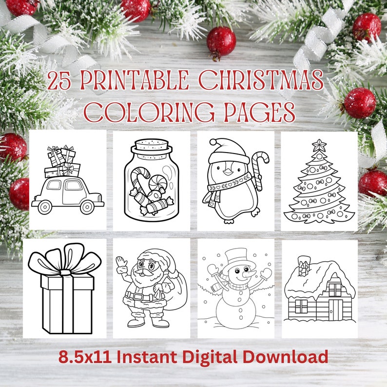 25 Christmas Coloring Pages, Christmas Printables, Christmas Activities ...