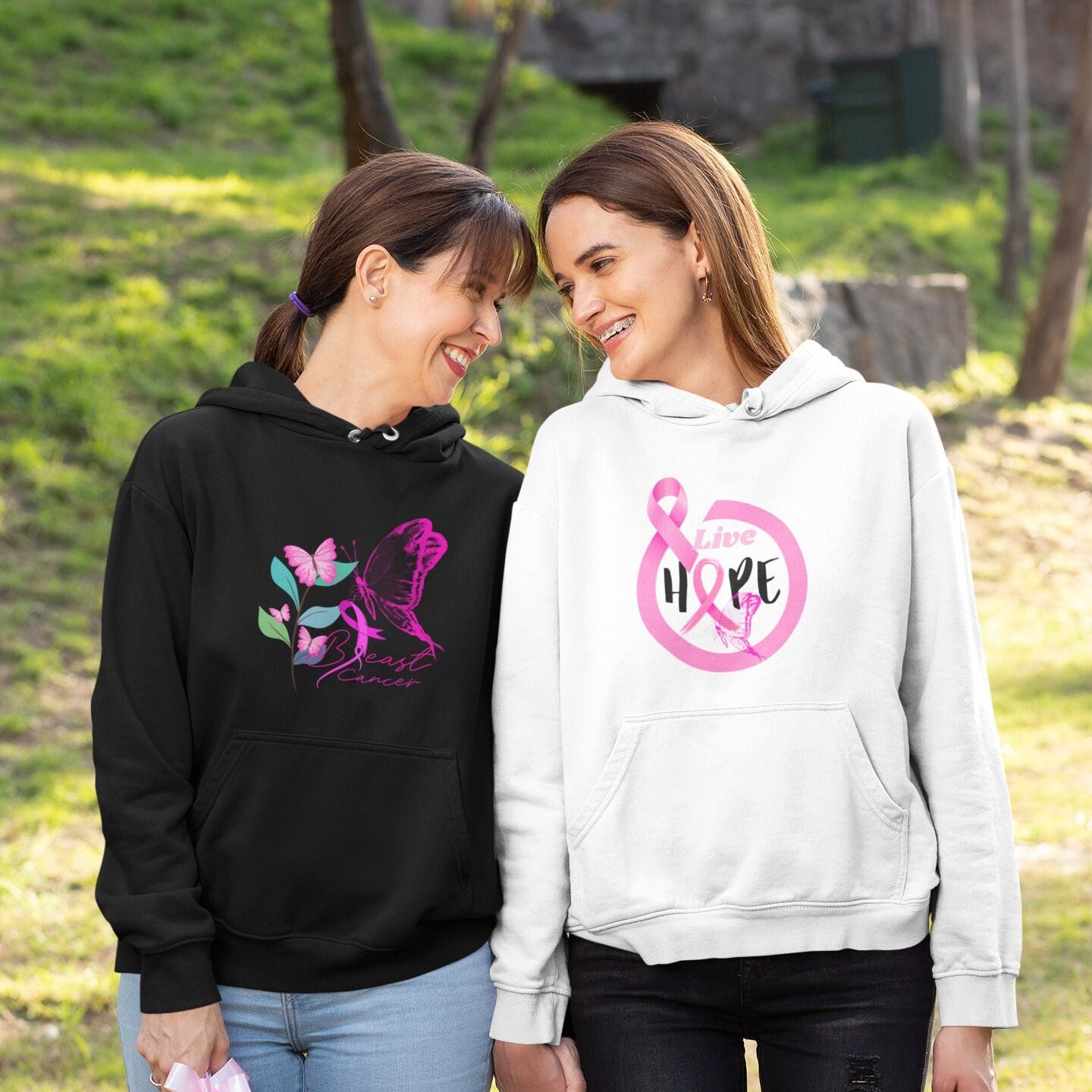 Breast Cancer Hooded Sweater, Cancer Awareness Pullover Hoodie Women's ...