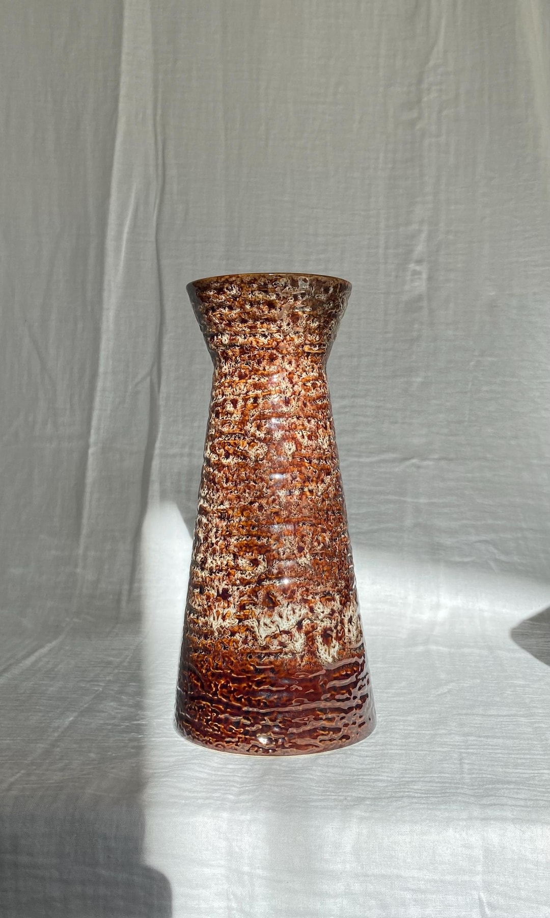 Vintage Cornish Pottery Kernewek Textured Brown Vase - Etsy