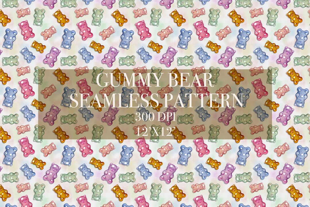 Gummy Bear Seamless Digital Pattern, Digital Paper, Gummy Bear Patterns ...