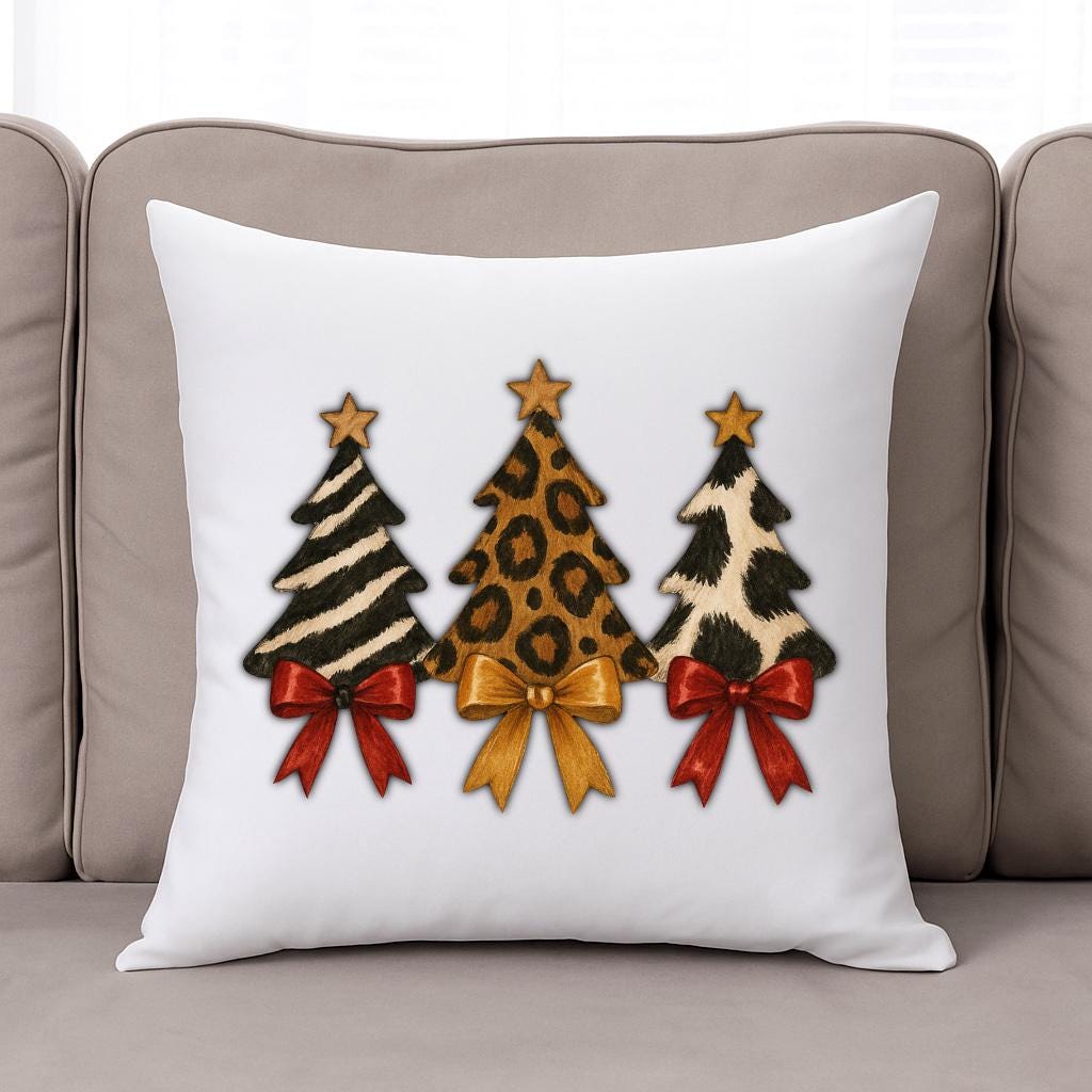 Animal Print Christmas Trees PNG – Leopard Zebra Cow Holiday Clipart - Etsy