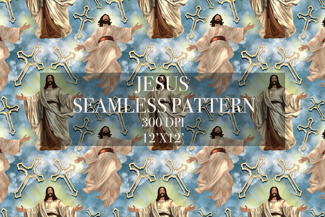 Faith Jesus Christ Seamless Digital Pattern, Digital Paper, Jesus ...