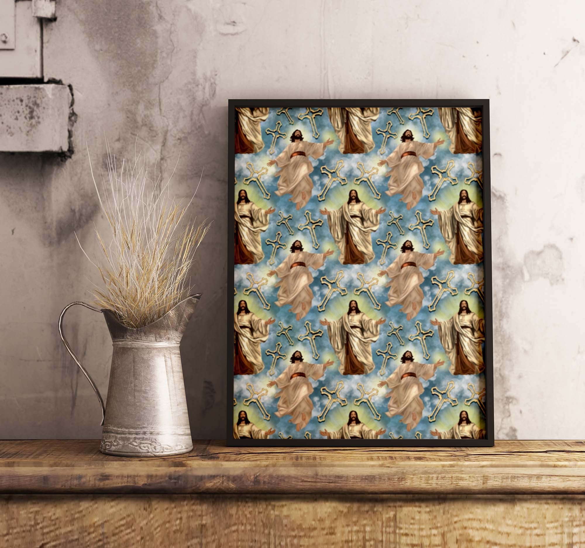 Faith Jesus Christ Seamless Digital Pattern, Digital Paper, Jesus ...