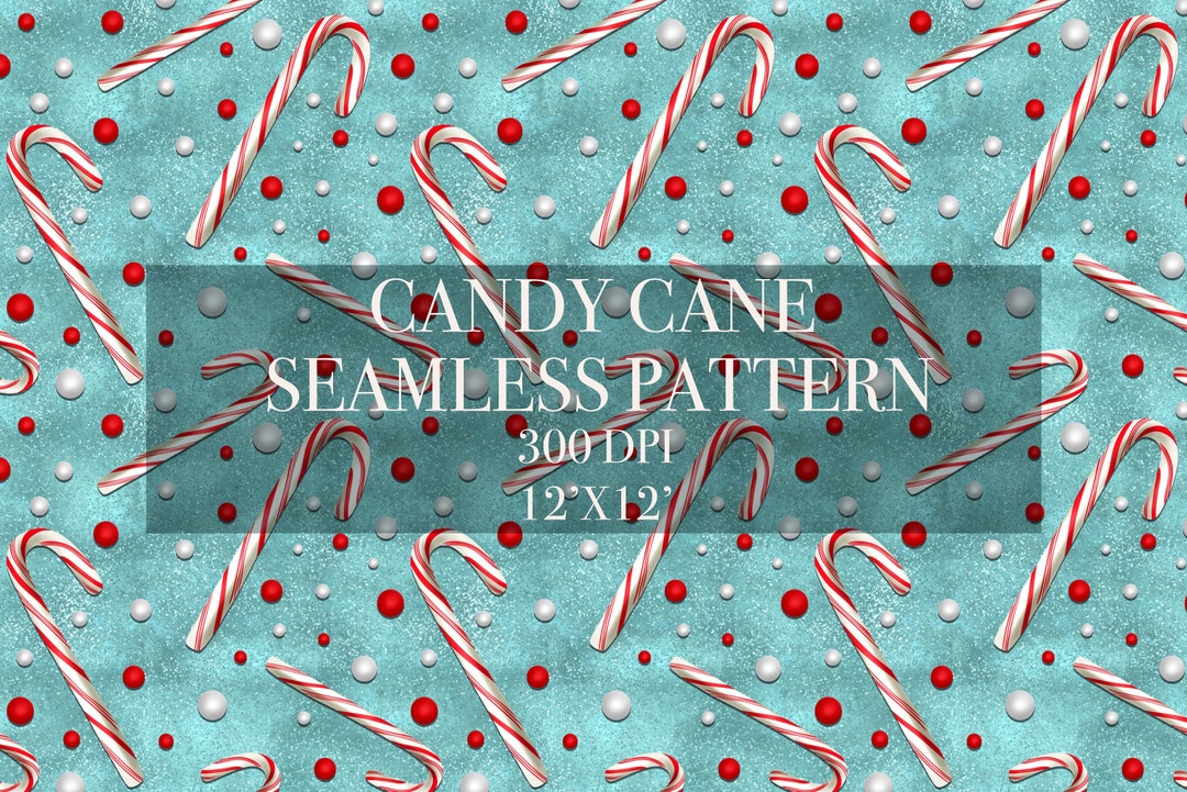 Christmas Candy Cane Seamless Digital Pattern, Candy Cane Digital Paper ...