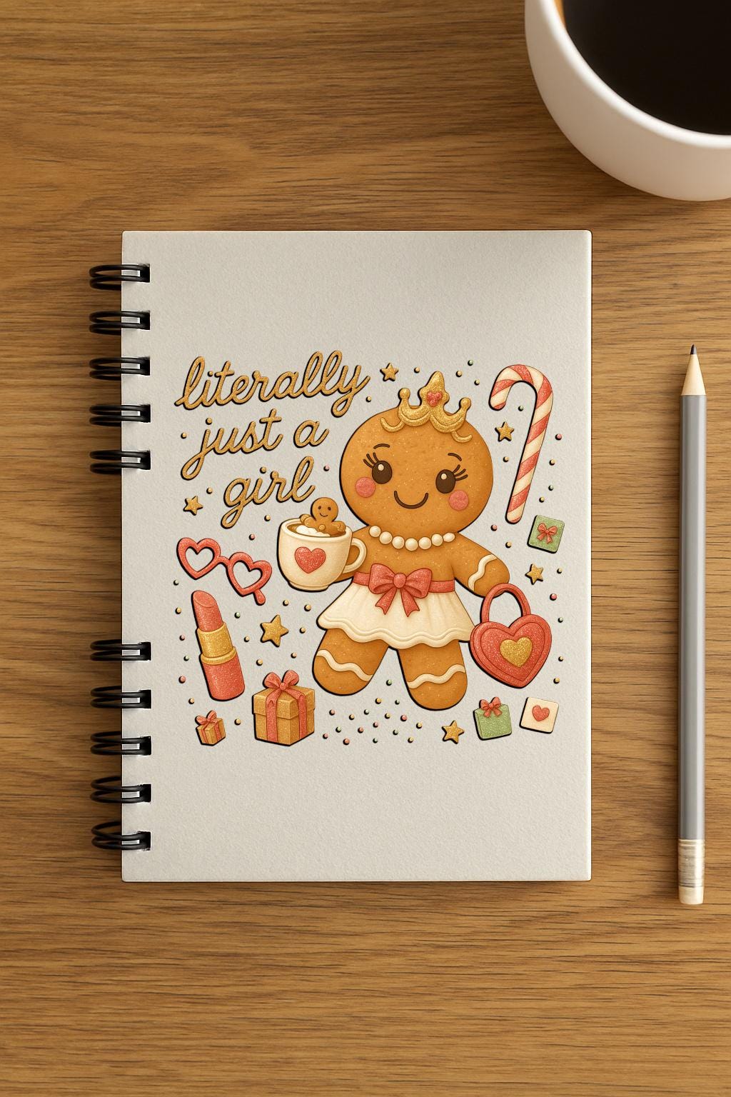 Girly Gingerbread Christmas PNG • Cute Girl Cookie Clipart • Kawaii ...