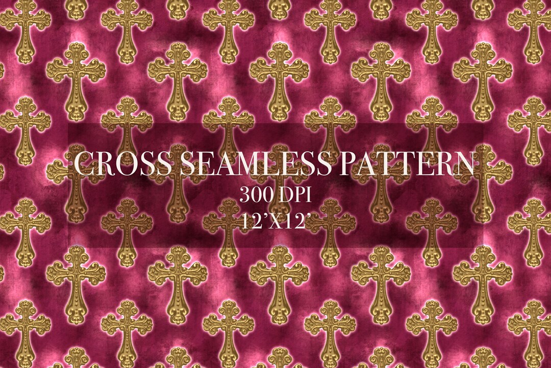 Religion Cross Seamless Digital Pattern, Digital Paper, Cross Patterns ...
