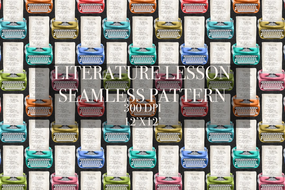 Literature Lesson Seamless Digital Pattern, Digital Paper, Back to ...