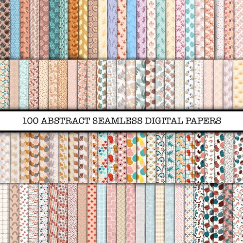 100 Abstract Boho Seamless Digital Papers Digital Paper Boho - Etsy