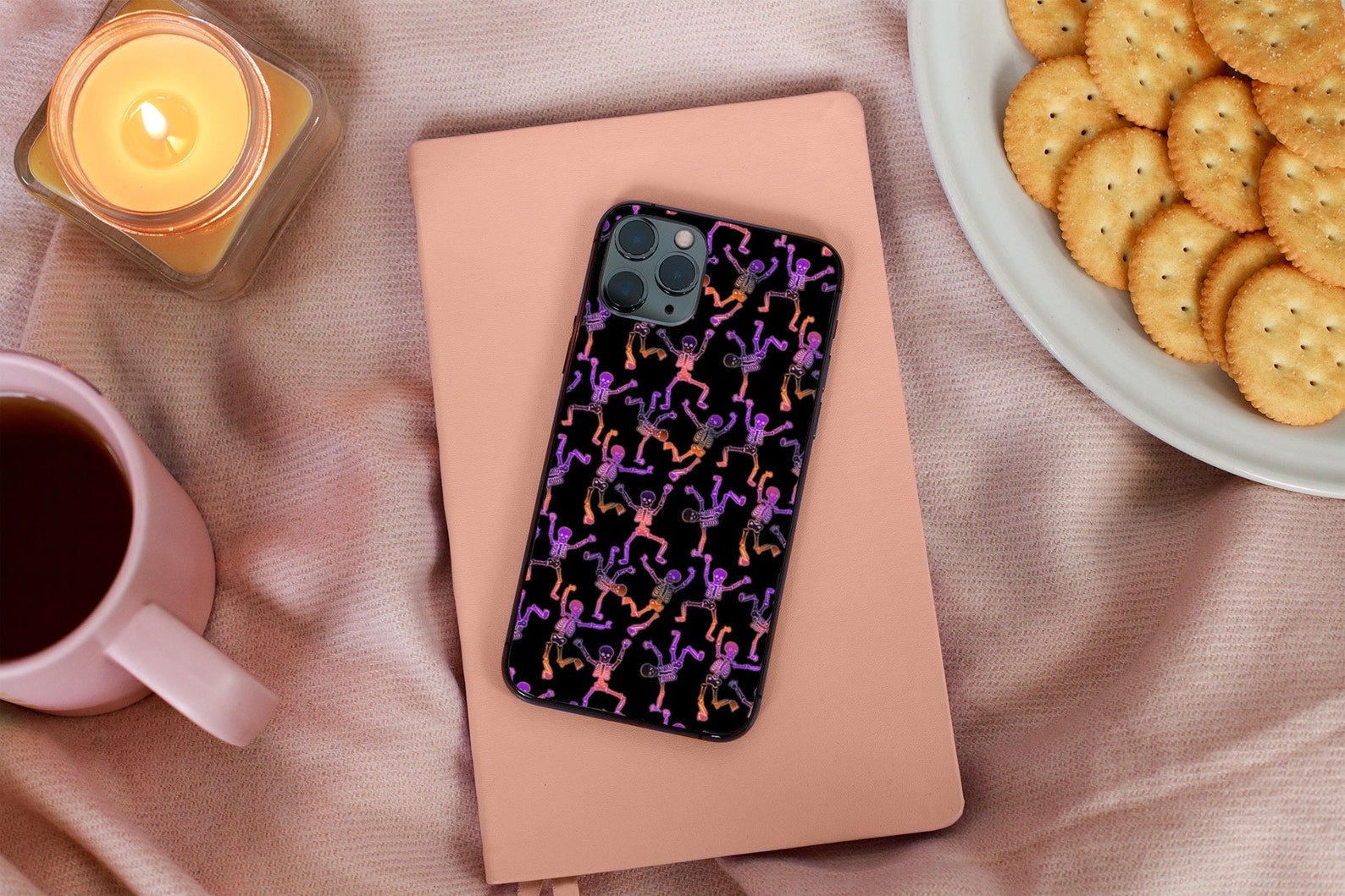 Halloween Dancing Skeleton Seamless Pattern, Spooky Seamless Pattern ...