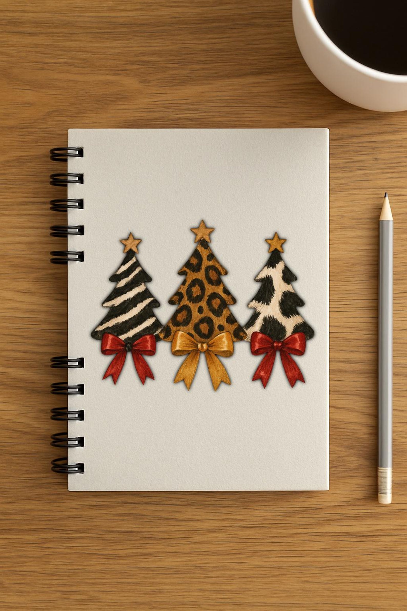 Animal Print Christmas Trees PNG – Leopard Zebra Cow Holiday Clipart - Etsy