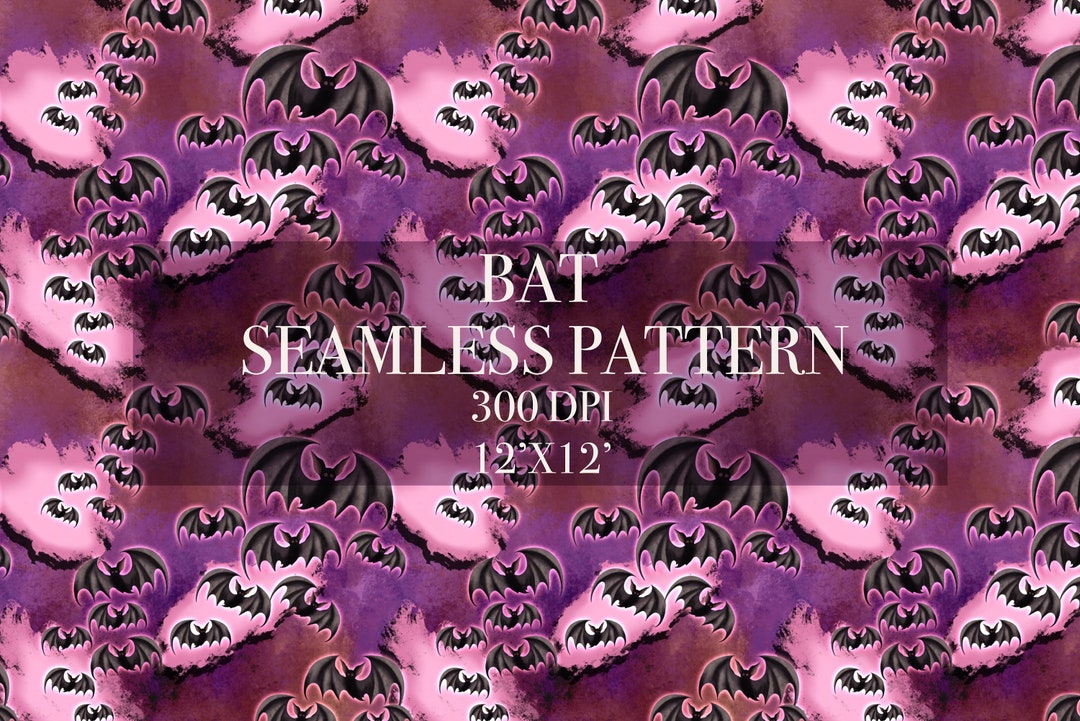 Halloween Bat Seamless Pattern, Spooky Seamless Pattern, Spooky Bat ...