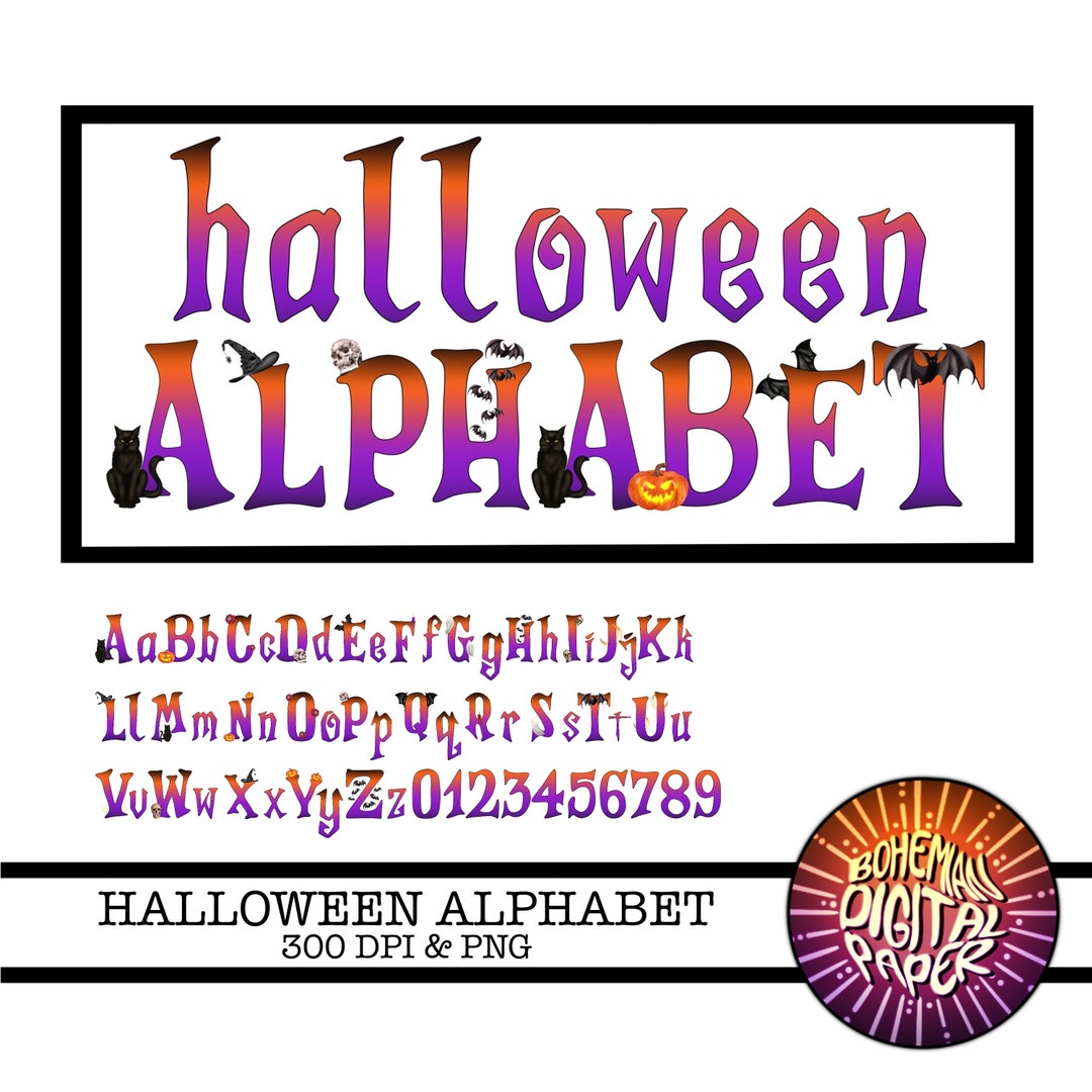 Halloween Spooky Letter Svg, Pumpkin , Alphabethalloween Alphabet Svg ...