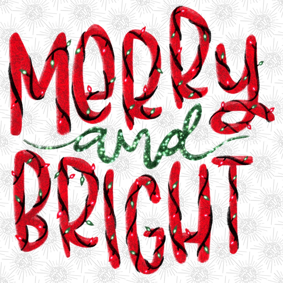 Christmas Merry and Bright PNG, Merry and Bright Christmas PNG ...