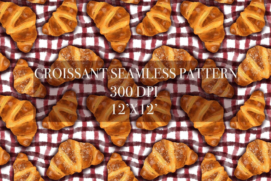 Croissant Seamless Digital Pattern, Digital Paper, Croissant Patterns ...