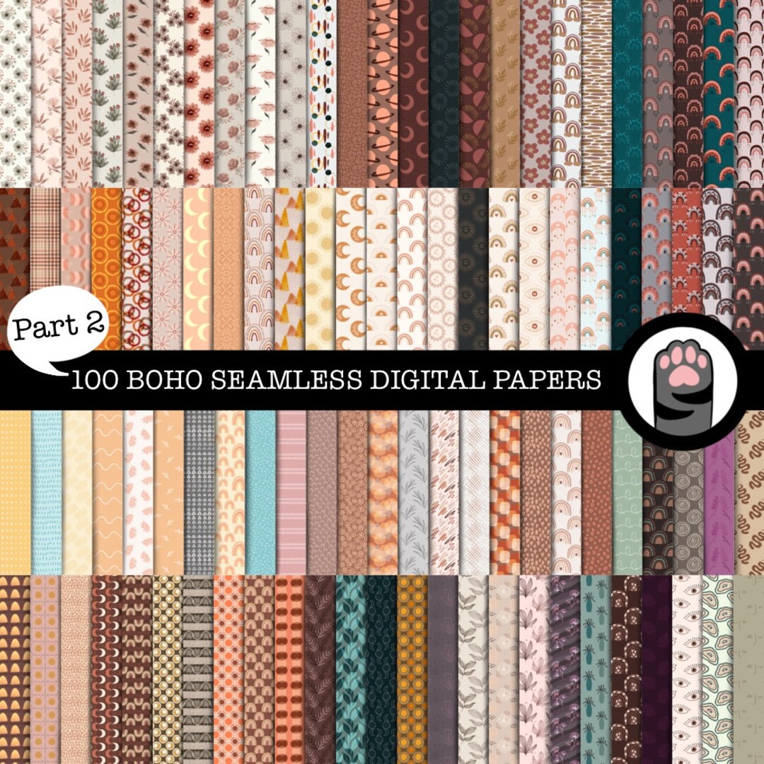 100 Boho Seamless Digital Papers, Digital Paper, Boho Patterns, Boho ...