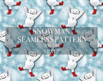 Digital Paper - Christmas Snowman - Etsy