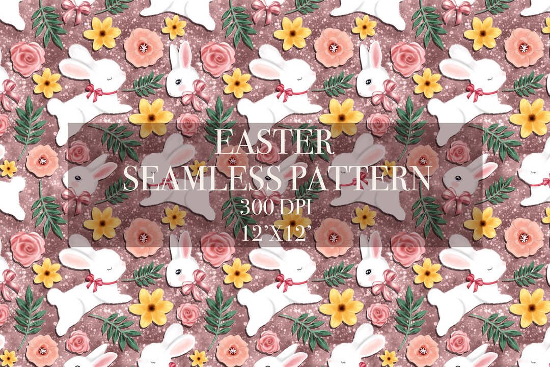 Easter Seamless Digital Pattern, Rabbit Digital Paper, Egg Patterns ...