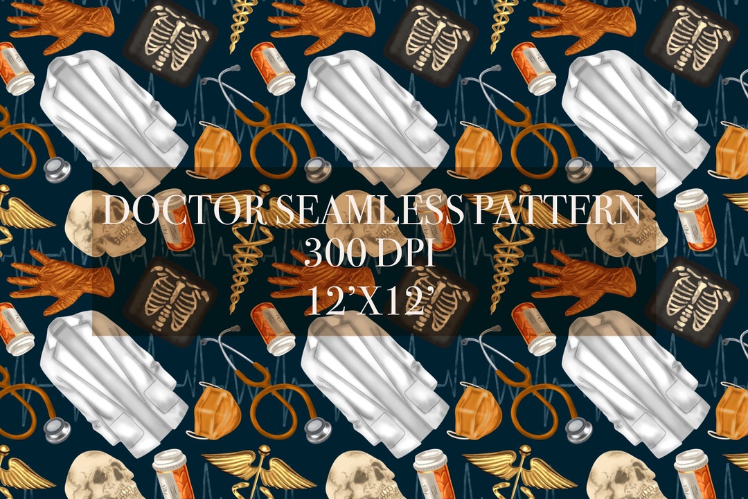 Doctor Seamless Digital Pattern, Digital Paper, Doctor Patterns, Doctor ...