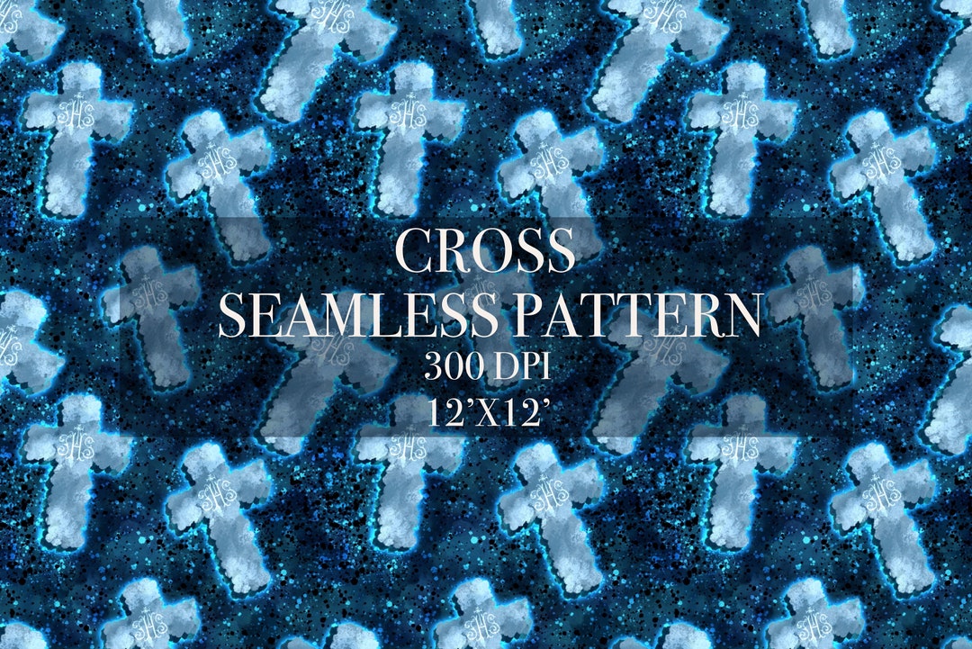 Religion Watercolor Cross Seamless Digital Pattern, Watercolor Cross ...