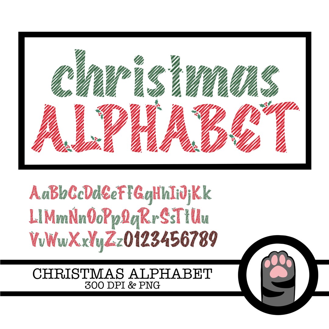Christmas Mistletoe Letter Svg, Candy Cane, Alphabetchristmas Alphabet ...