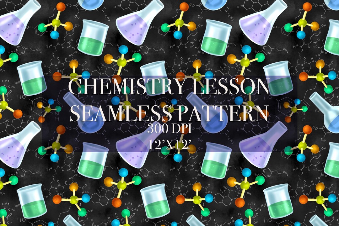 Chemistry Lesson Seamless Digital Pattern, Digital Paper, Back to ...