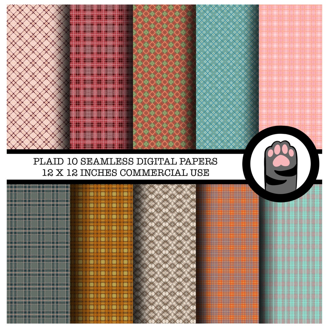10 Plaid Seamless Digital Papers, Digital Paper, Boho Patterns, Boho ...