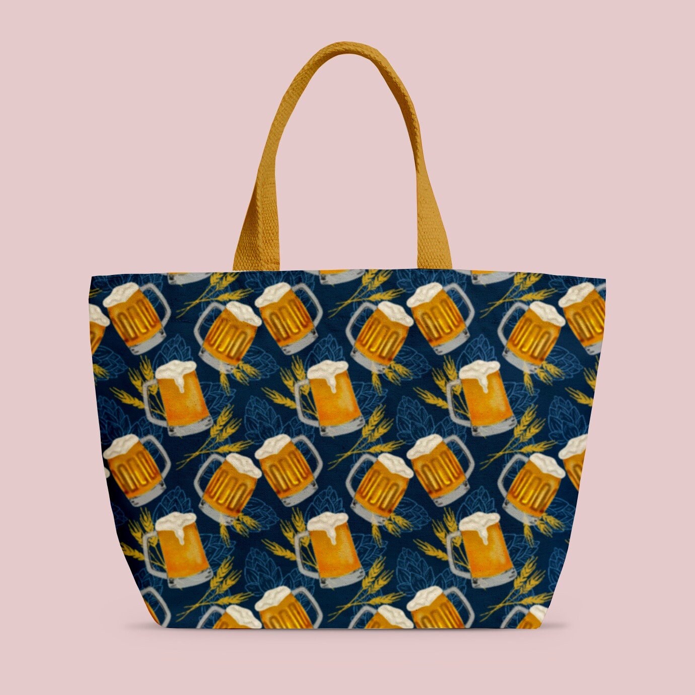 Summer Beer Seamless Digital Pattern, Digital Paper, Beer Glass ...