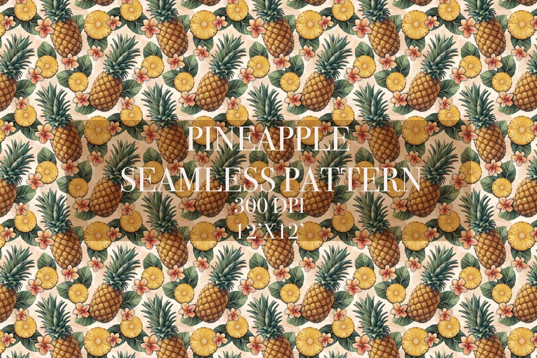 Pineapple Seamless Digital Pattern, Pineapple Digital Paper, Fruit ...