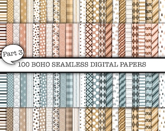 10 Boho Seamless Digital Papers Boho Scrapbook Paper Boho - Etsy