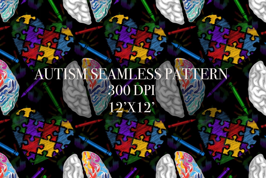 Autism Seamless Digital Pattern, Digital Paper, Autism Awareness ...