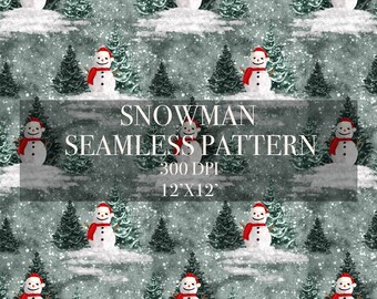 Digital Paper - Christmas Snowman - Etsy
