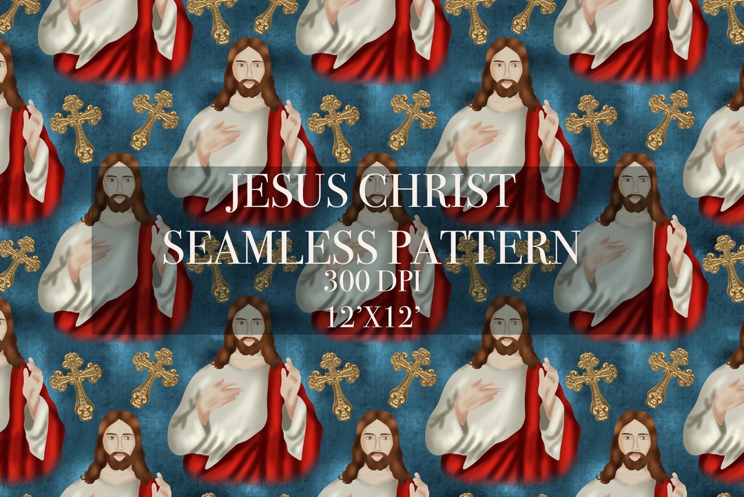 Faith Jesus Christ Seamless Digital Pattern, Digital Paper, Jesus ...