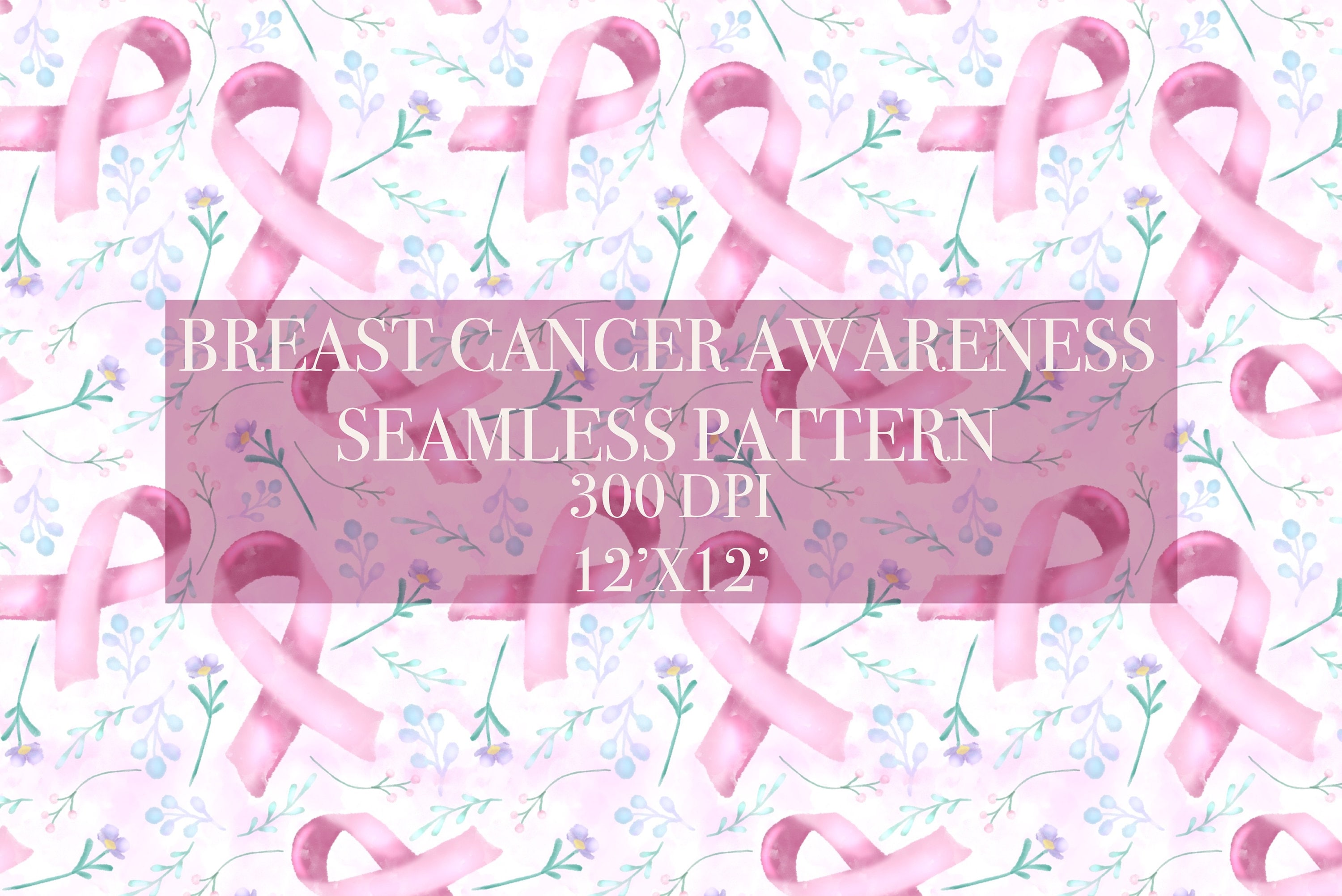 Breast Cancer Awareness Seamless Digital Pattern Digital - Etsy