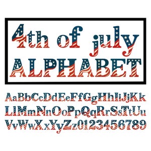 4th of July American Flag Alphabet & Numbers – Vintage Serif Letters ...