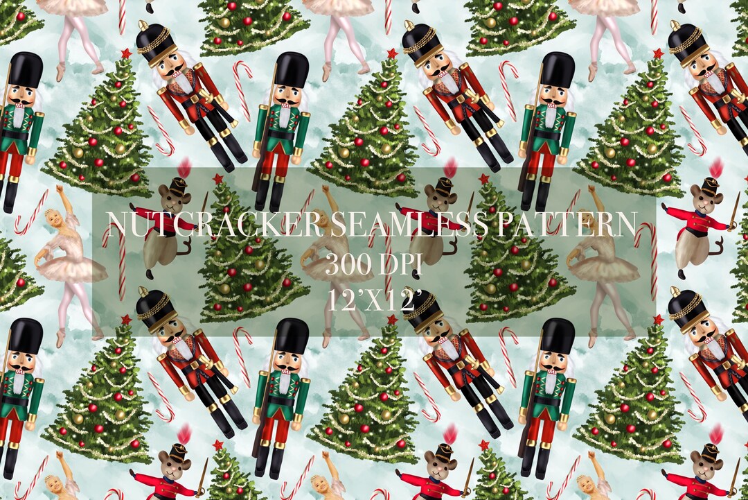 Christmas Nutcracker Seamless Digital Pattern, Digital Paper, Christmas ...