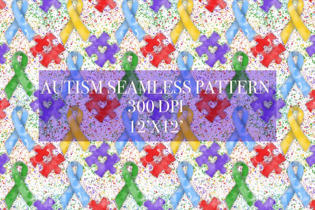 Autism Awareness Seamless Digital Pattern, Digital Paper, Autism ...