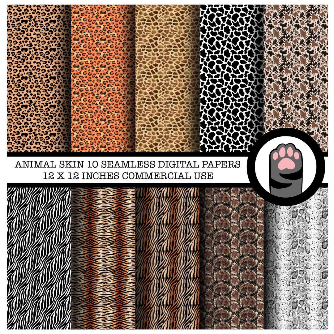 10 Animal Skin Seamless Digital Papers, Digital Paper, Boho Patterns ...