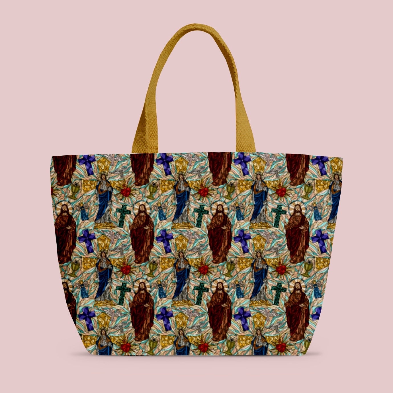 Faith Jesus Christ Stained Glass Seamless Digital Pattern - Etsy