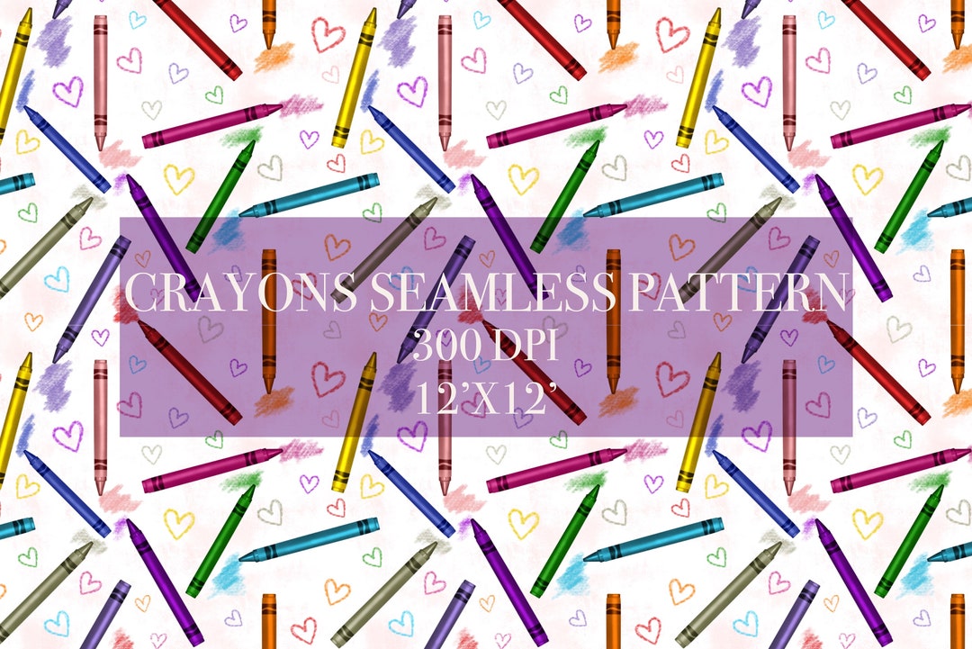 Crayons Seamless Digital Pattern, Digital Paper, Back to School ...