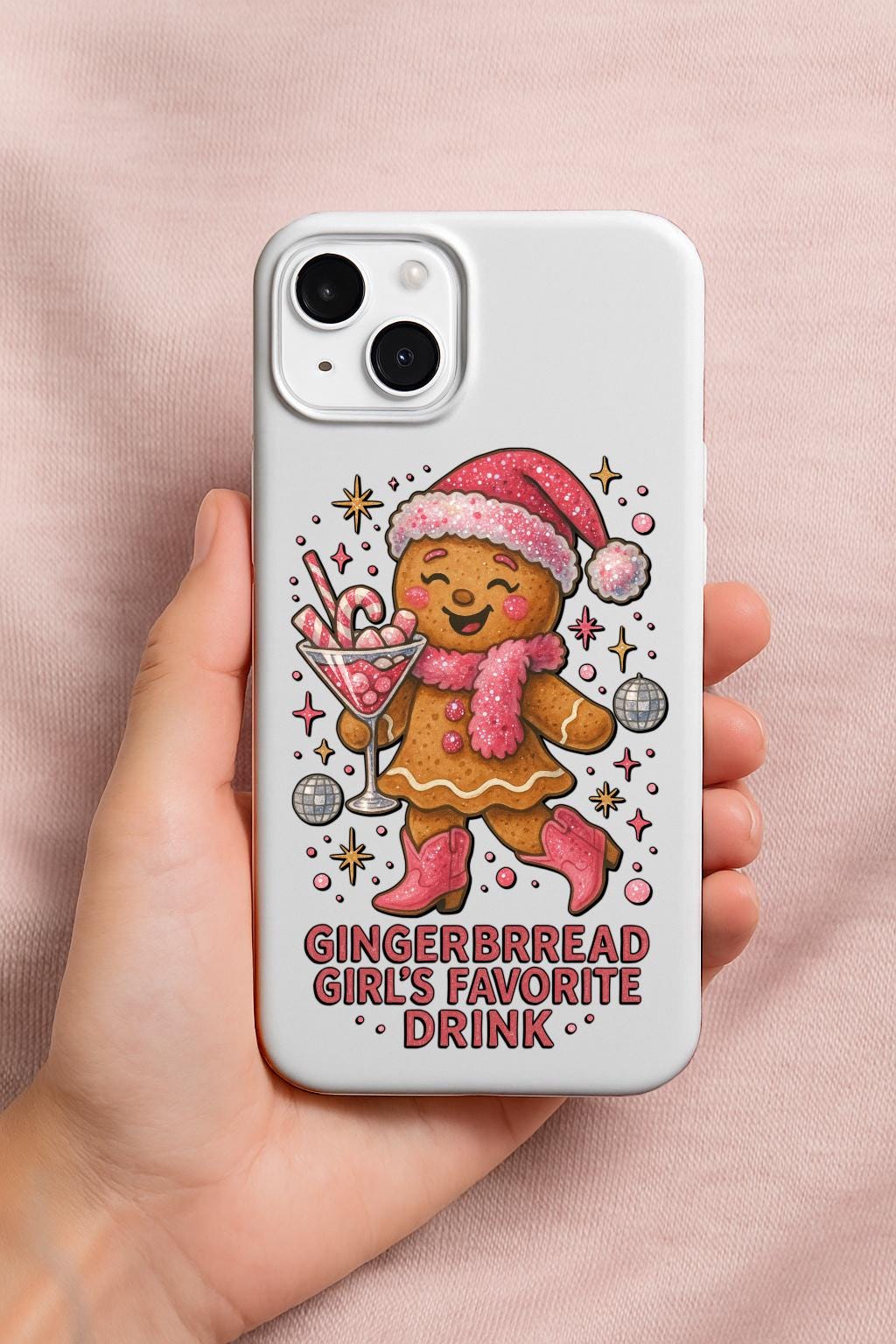 Pink Gingerbread Girl PNG • Christmas Party Cookie Clipart • Cute ...