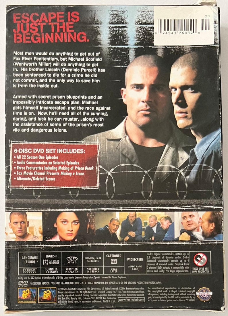 Prison Break Season 1 DVD - Etsy
