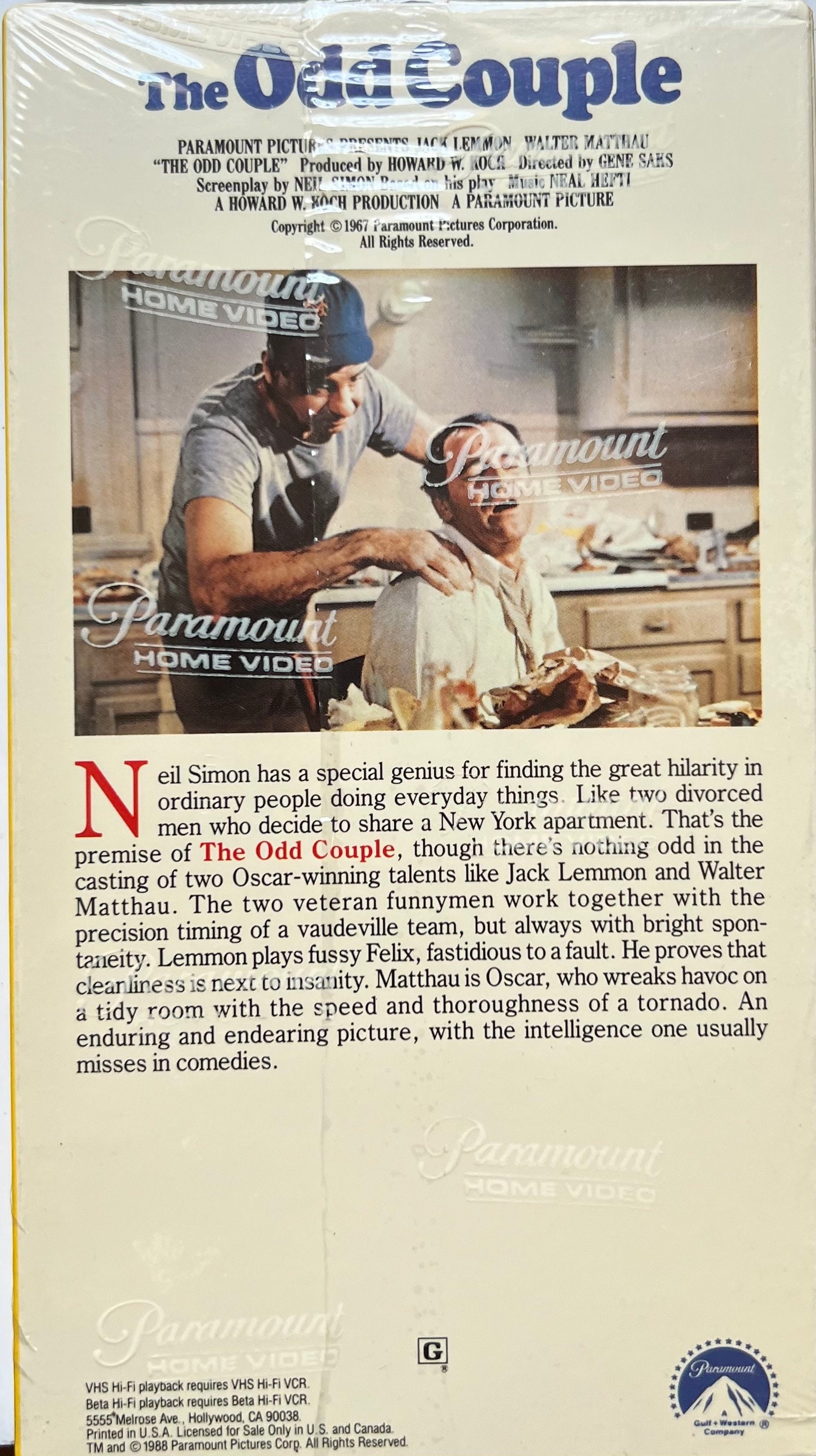 The Odd Couple (vhs) Sealed - Etsy