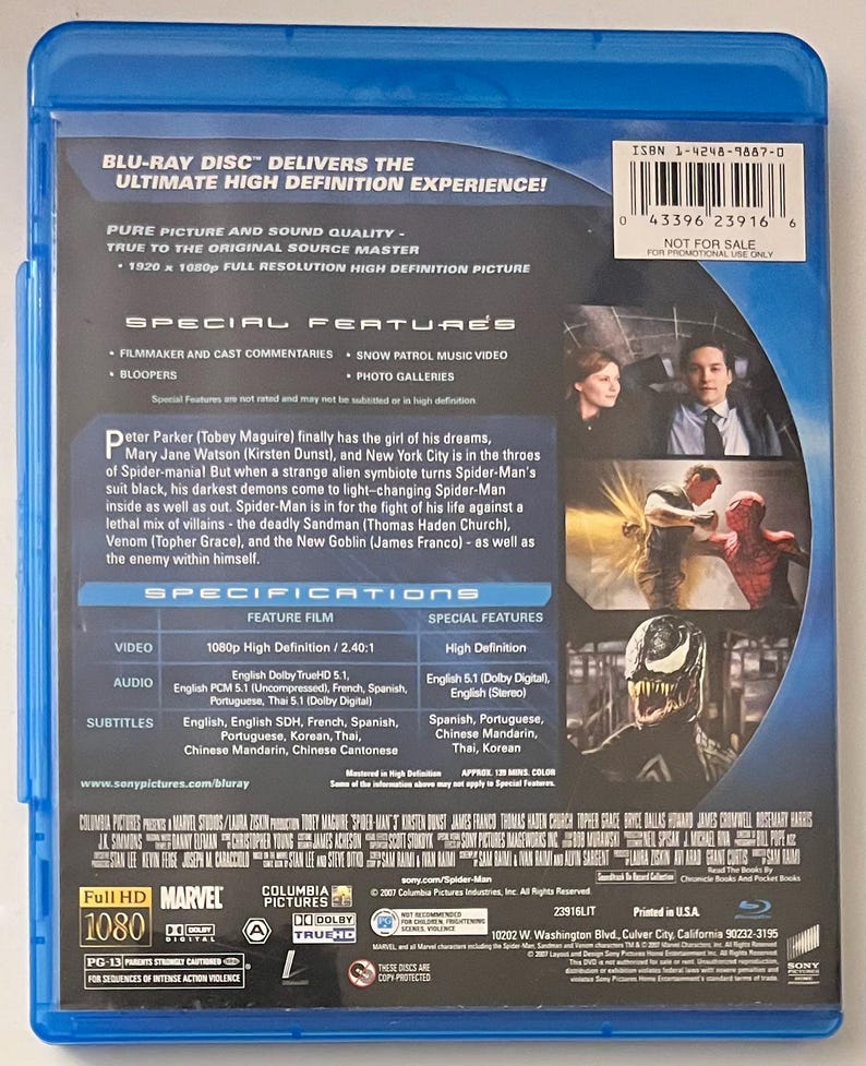 Spider-man 3 (blu-ray) - Etsy