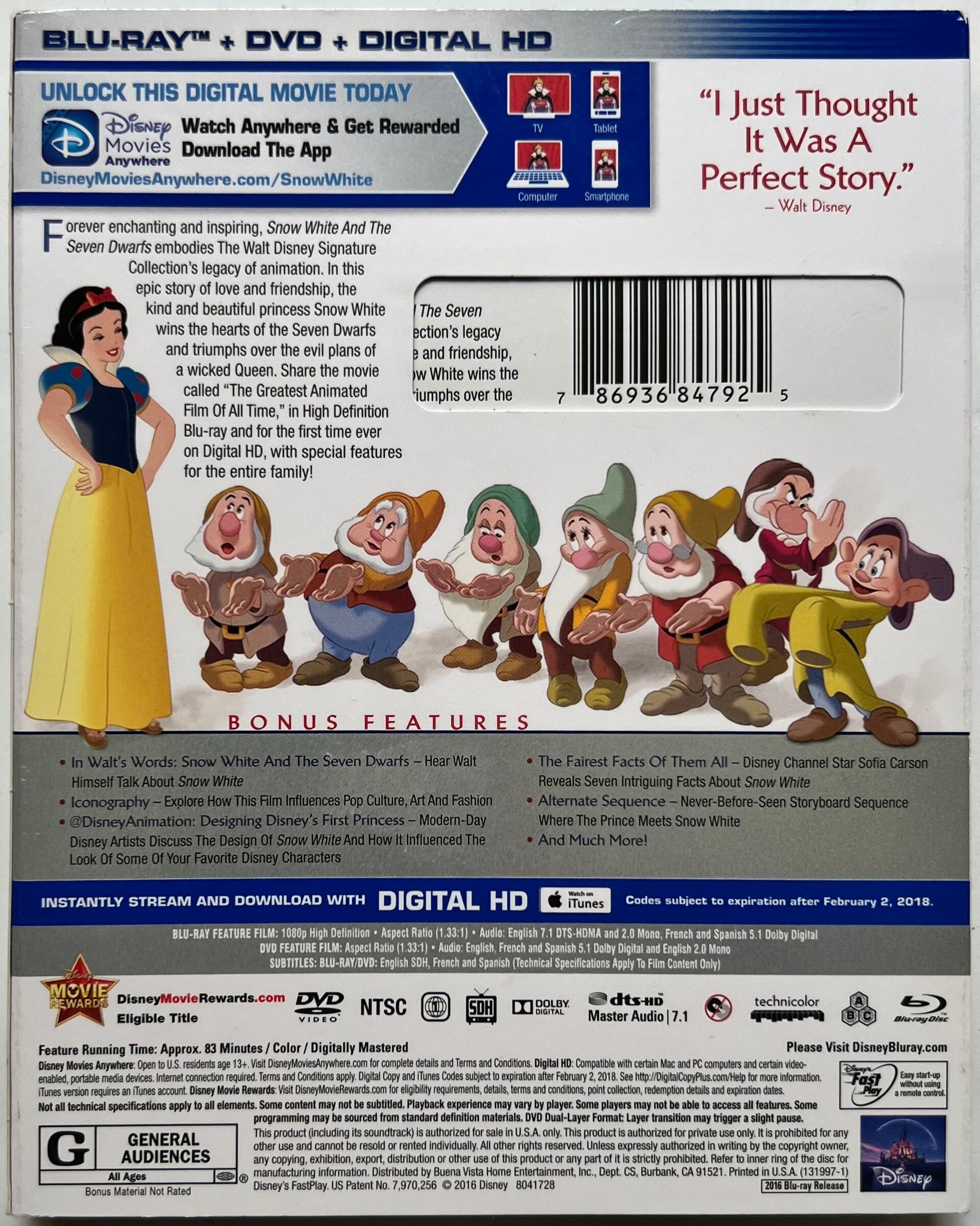 Snow White Signature Collection blu-ray/dvd - Etsy