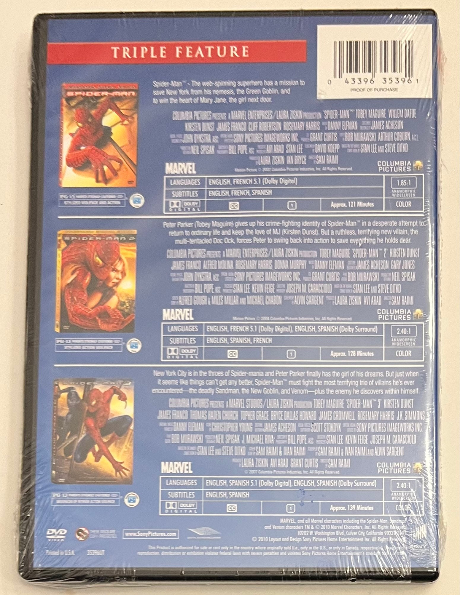 Spiderman Triple Feature DVD Sealed - Etsy
