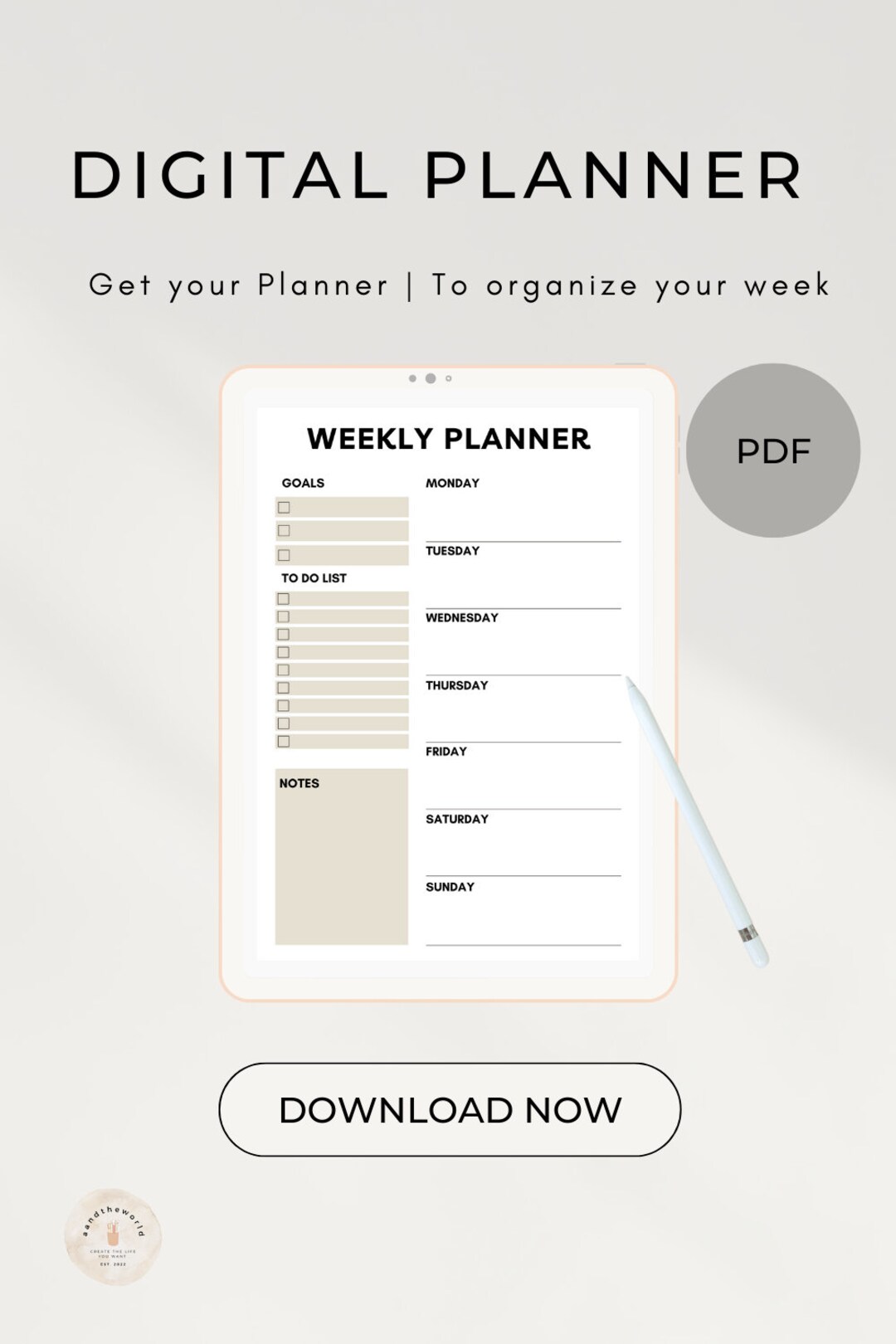 To Do List | Weekly Digital Planner | Digital Planner | Printable ...