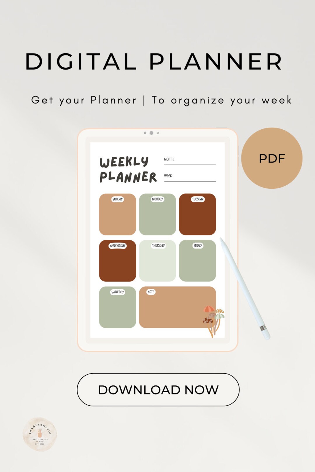 To Do List | Weekly Digital Planner | Digital Planner | Autumn | Task ...