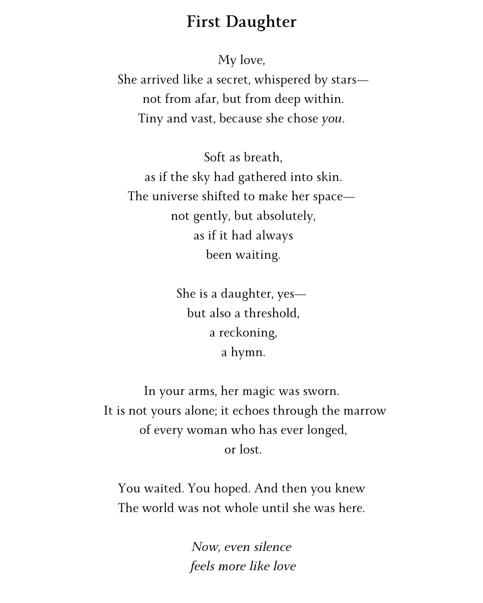 First Daughter Poem Digital Download - Baby Girl Gift - Contemporary ...